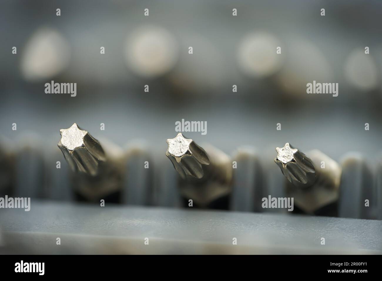 Torx screwdriver bits in macro close up, shallow DOF Stock Photo - Alamy