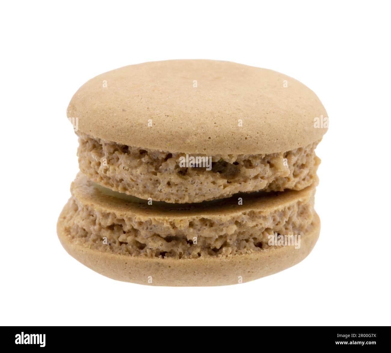 Brown macaron isolated on white background Stock Photo - Alamy
