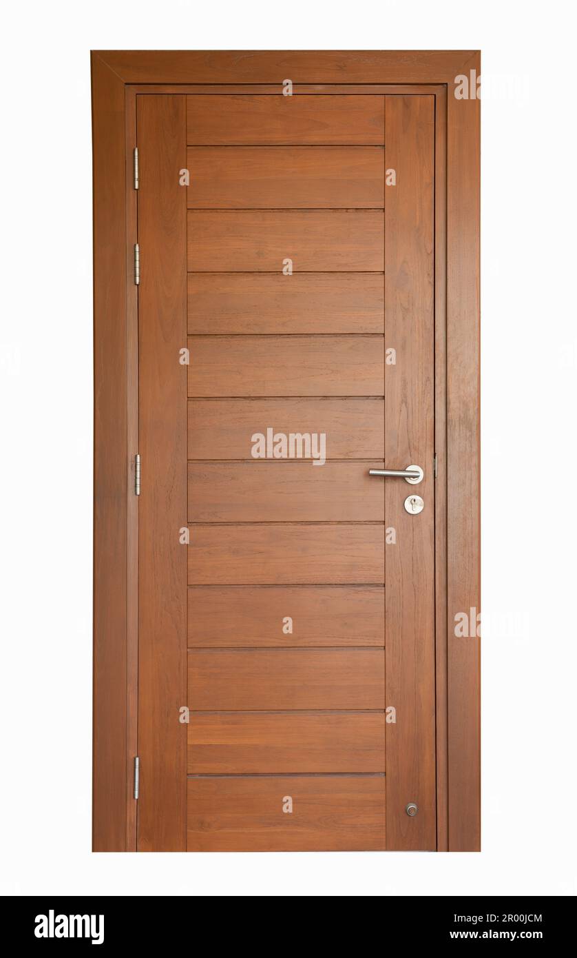 Wooden door isolated on white background Stock Photo - Alamy