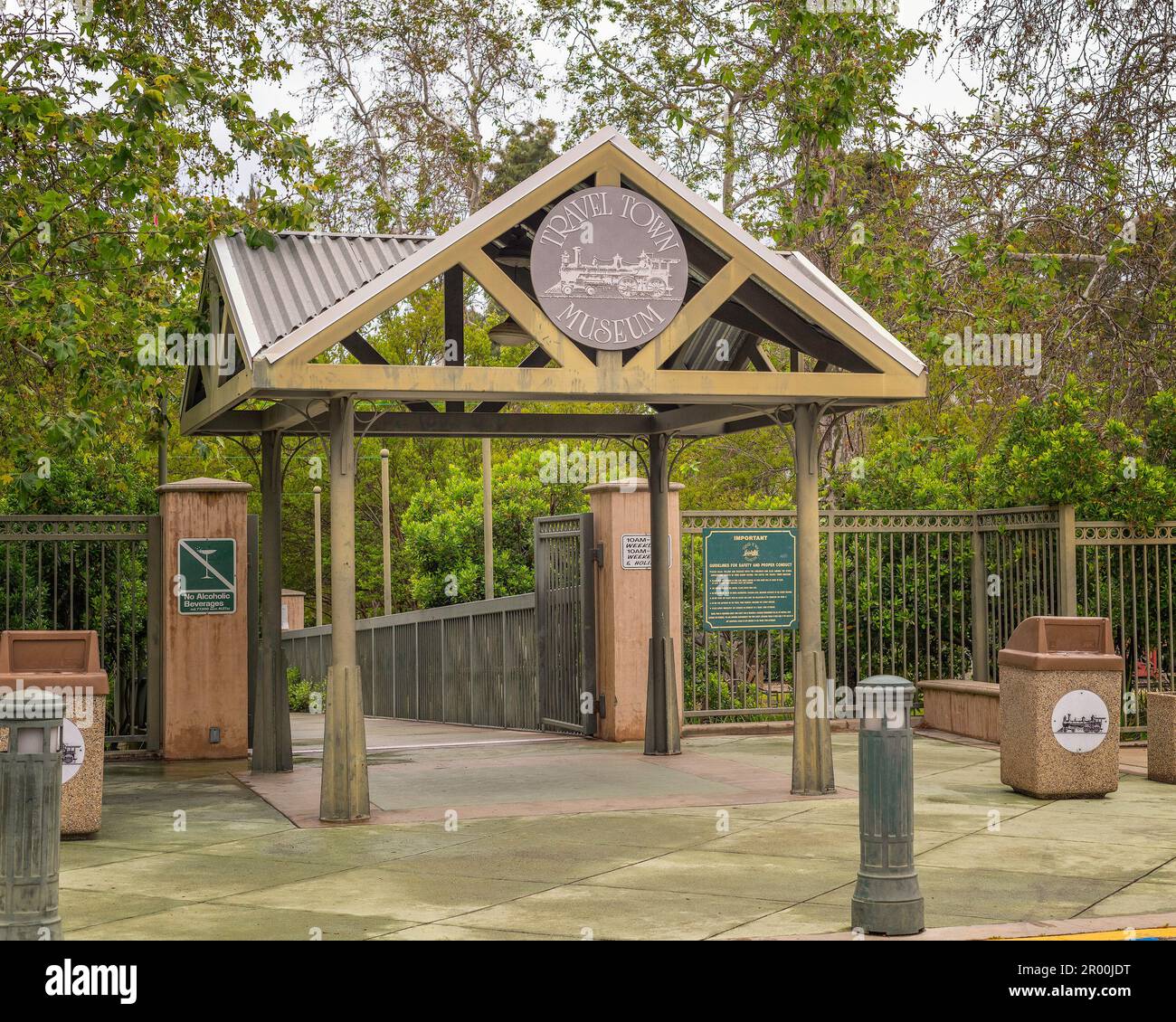 May 5, 2023, Los Angeles, CA, USA: Entrance to the Travel Town Museum ...