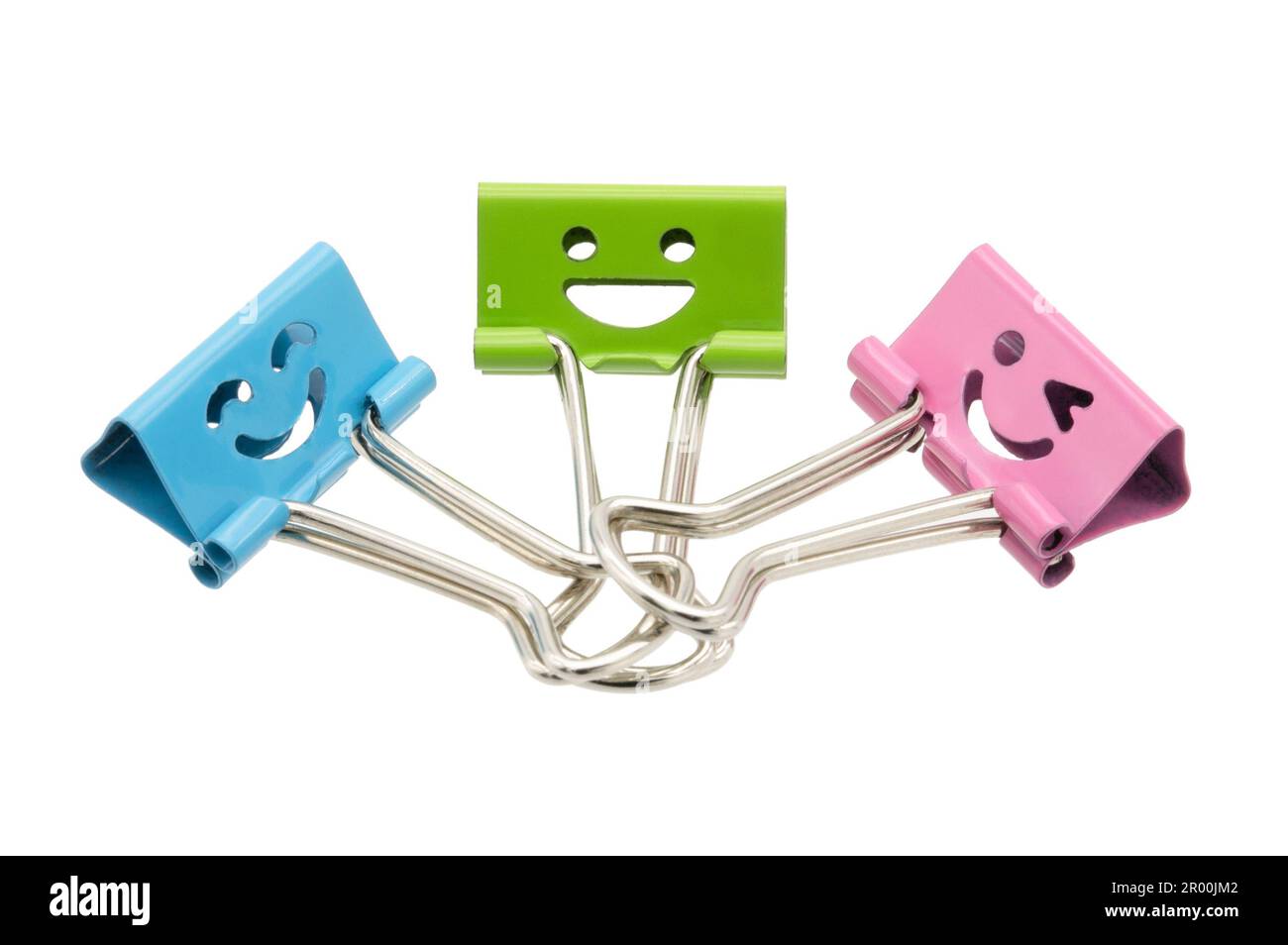 Set of smile binder clip isolated on white background. Concept team ...