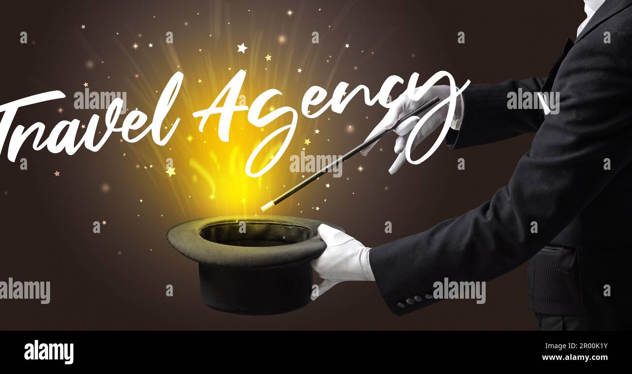 Old Magician is showing magic trick Stock Photo - Alamy