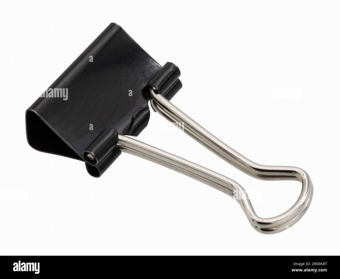 Black binder clip isolated on white background Stock Photo - Alamy