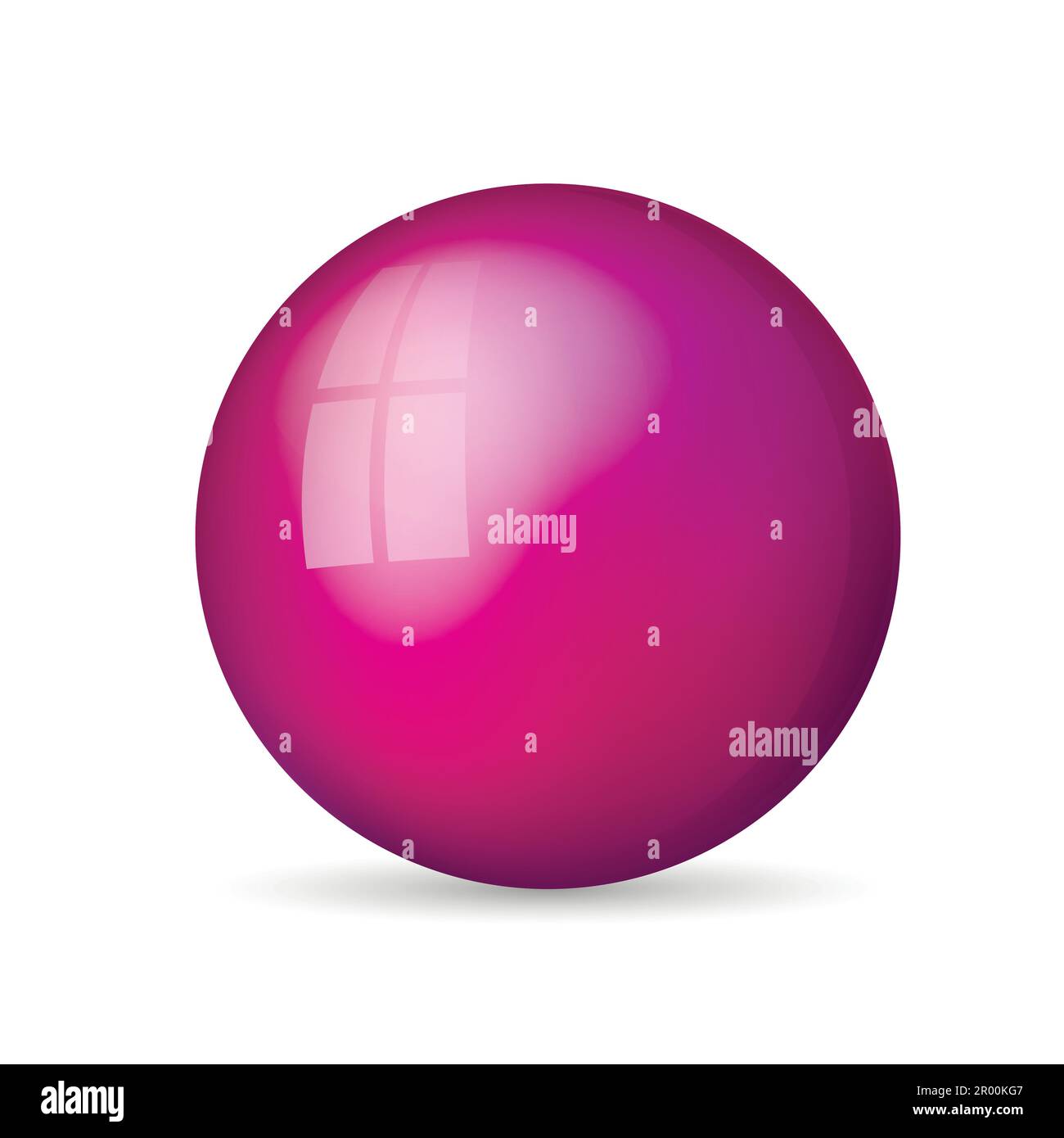 Glass pink ball or precious pearl. Glossy realistic ball, 3D abstract ...
