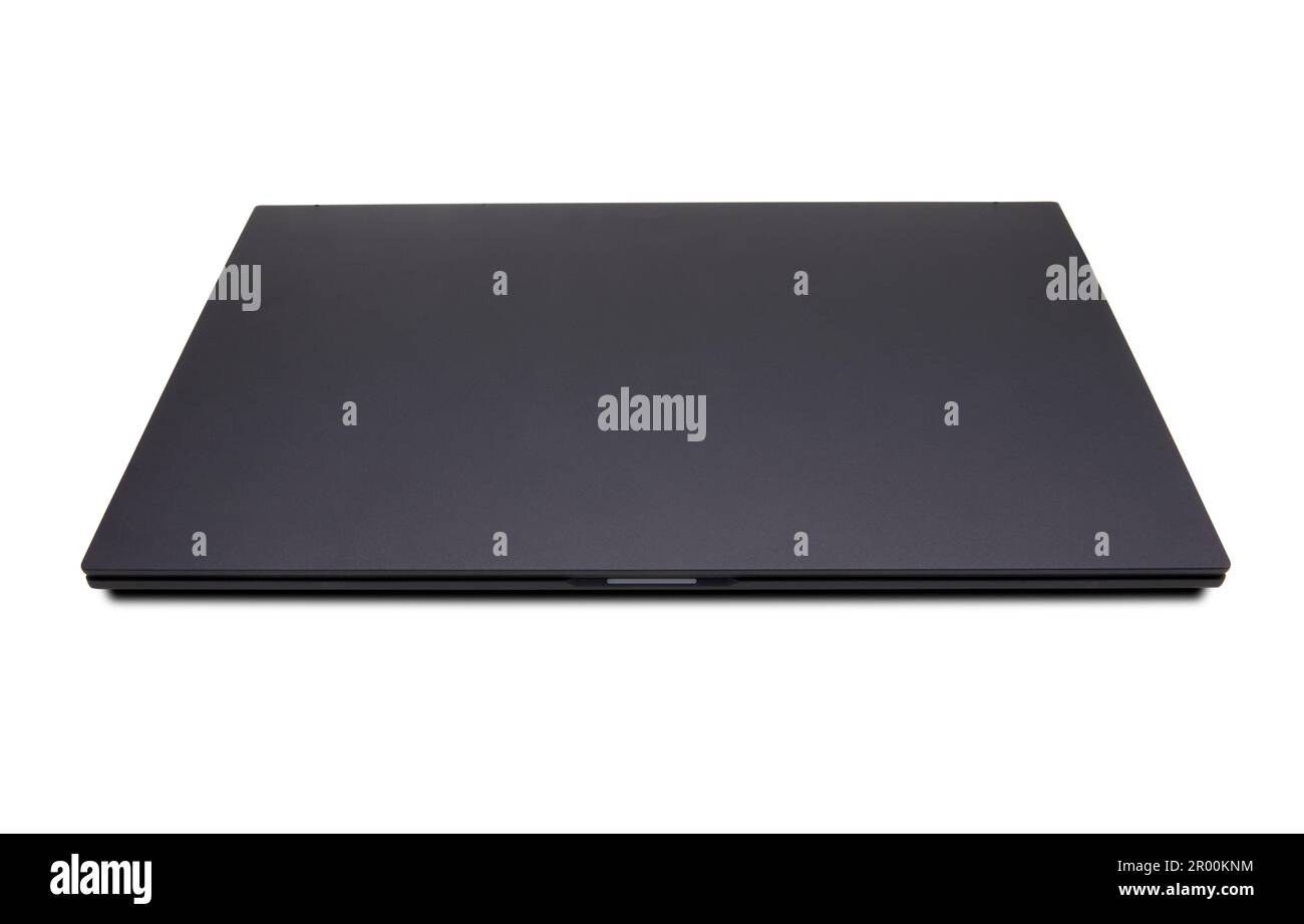 Closed laptop isolated on white background Stock Photo - Alamy