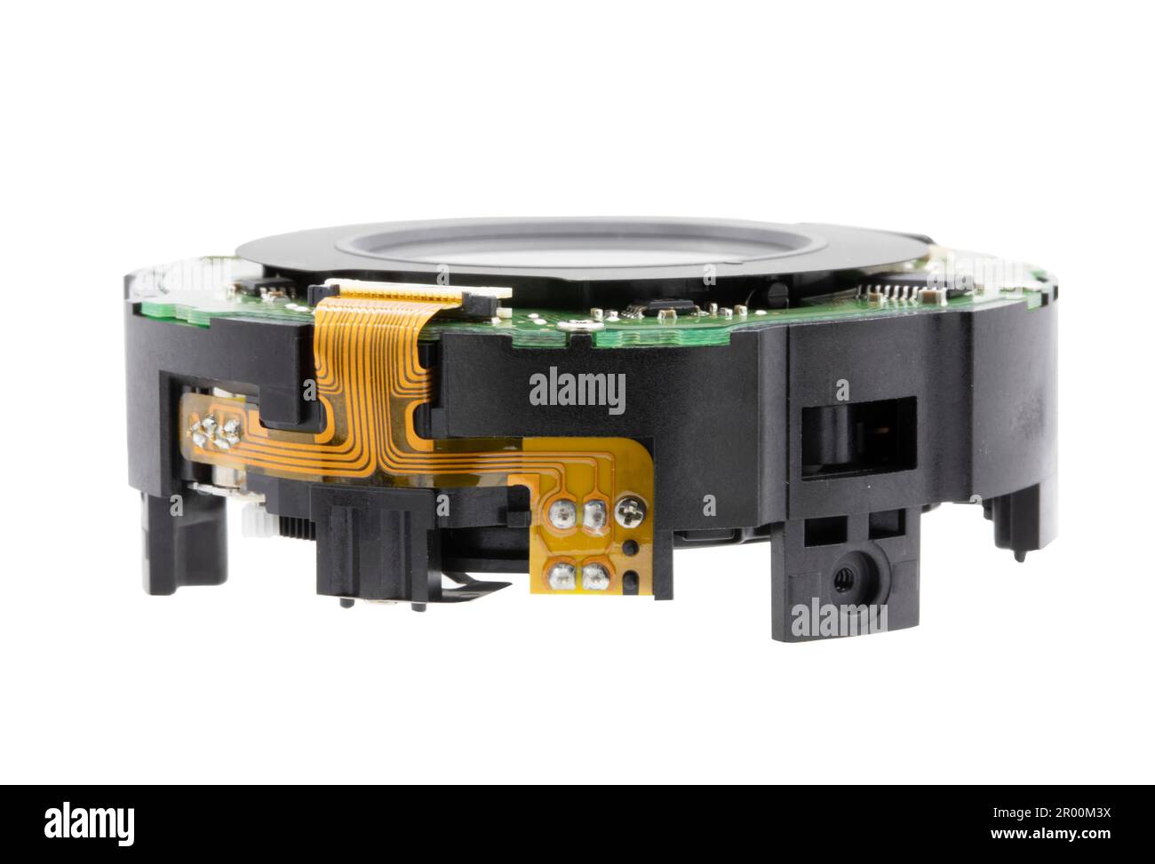 Circuit on ring of camera lens isolated on white background Stock Photo ...