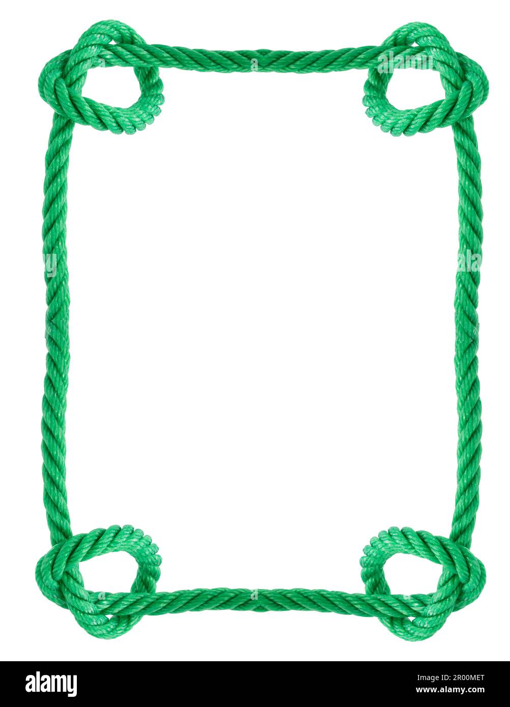 Green rope knot frame solated on white background Stock Photo - Alamy