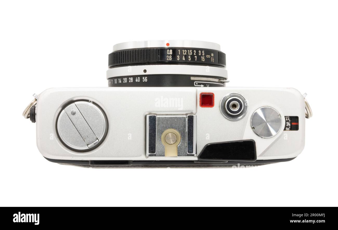 Vintage film camera isolated on white background Stock Photo - Alamy