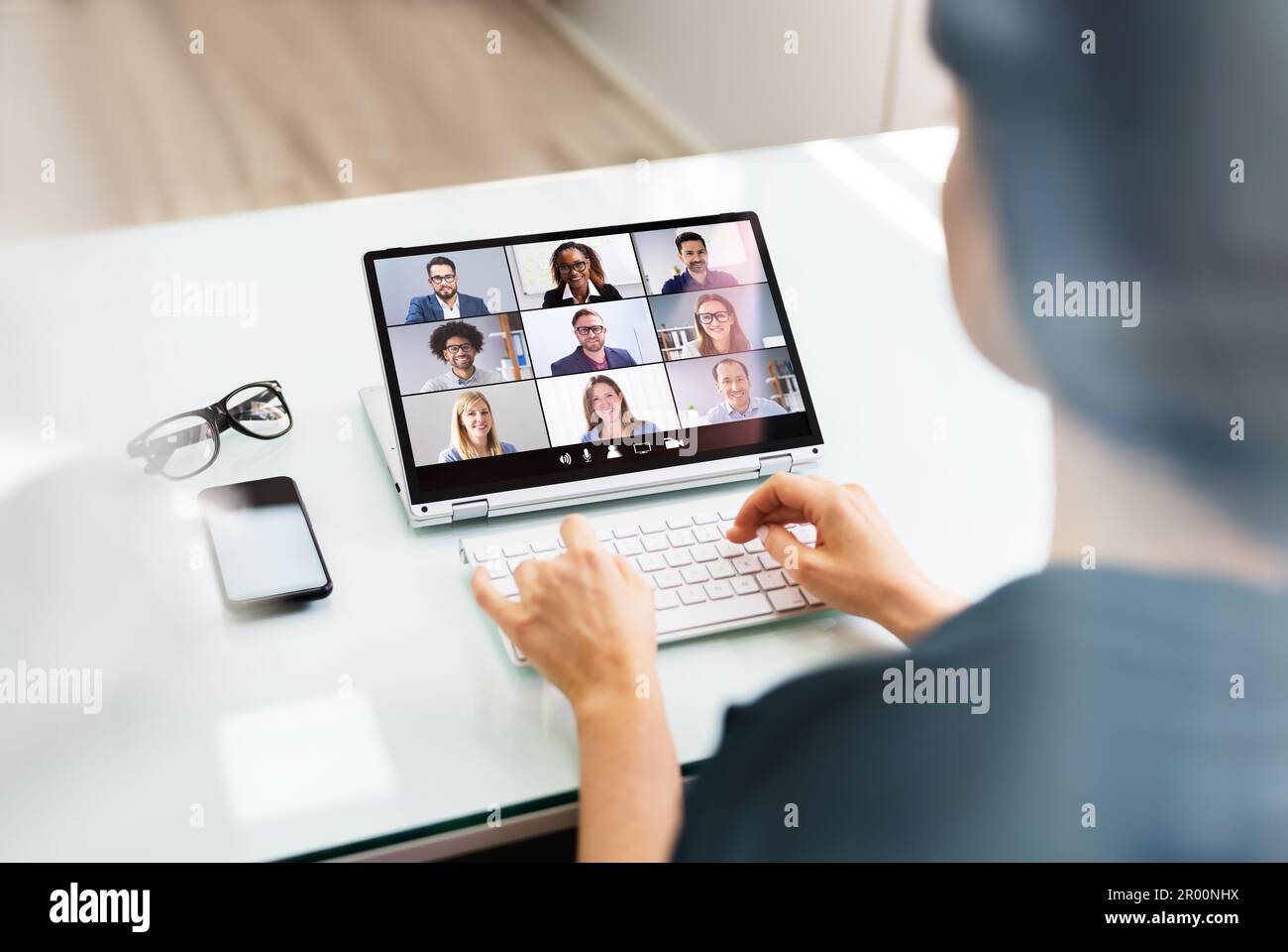 Online Video Conference Interview Call And Call Meeting Stock Photo - Alamy