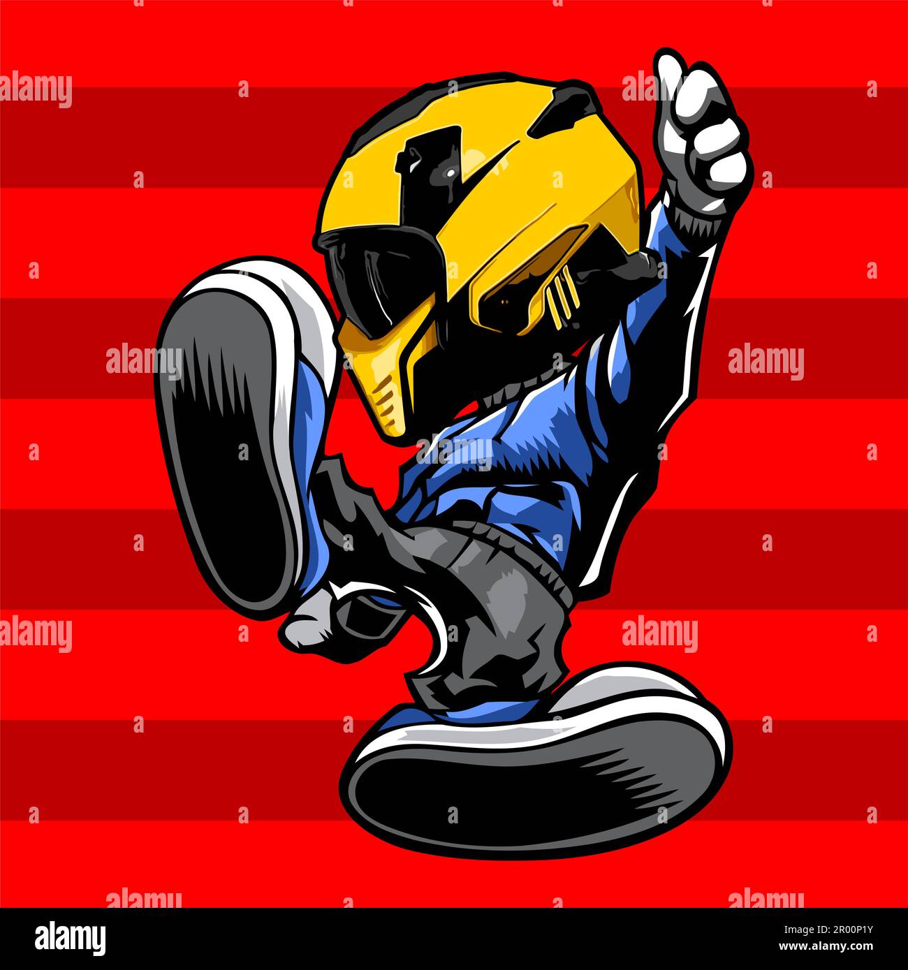 cartoon boy wearing motorcycle helmet template Stock Vector Image & Art ...