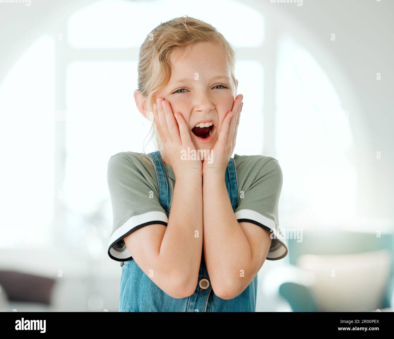 Did you see that. an adorable little girl standing alone at home and ...