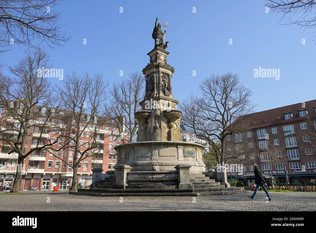 Frauenfigur der Hansa, Hansabrunnen, Hansaplatz, St. Georg, Hamburg ...