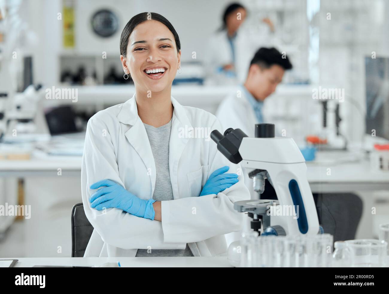 A leader in her field. a beautiful young scientist in her lab Stock ...