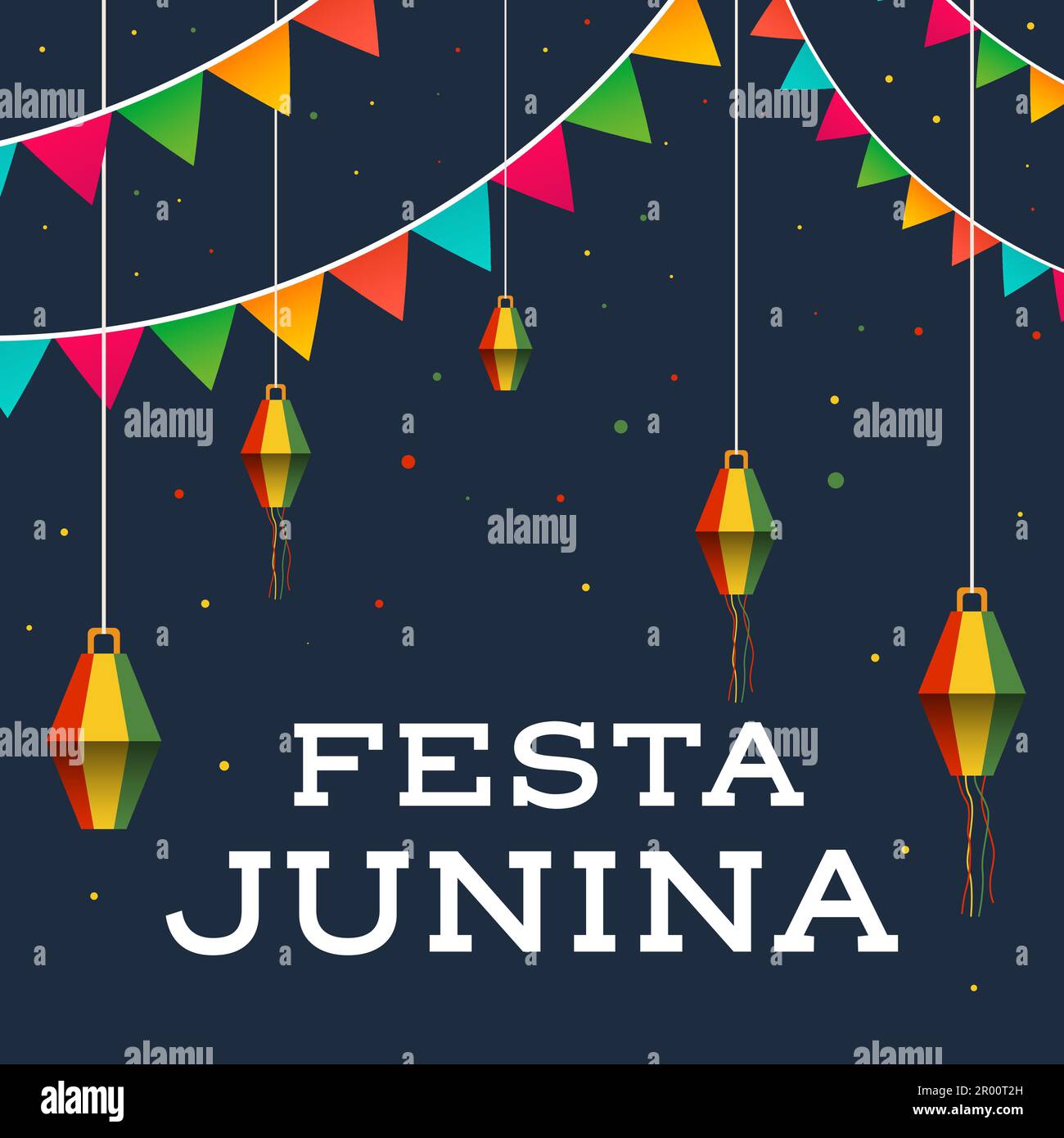 vector flat design festa junina illustration with decorative Stock ...