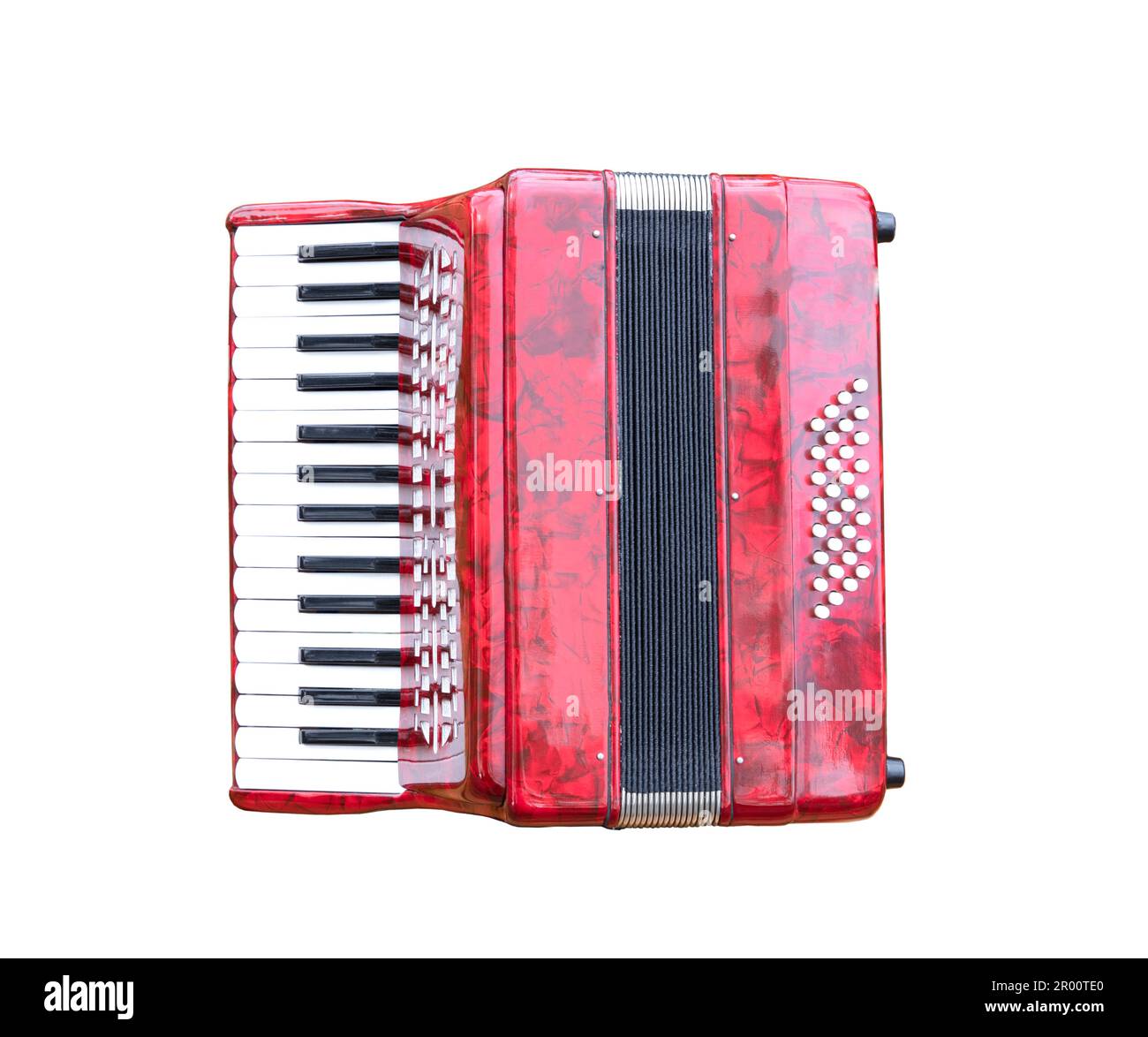 Red accordian isolated on white background Stock Photo - Alamy