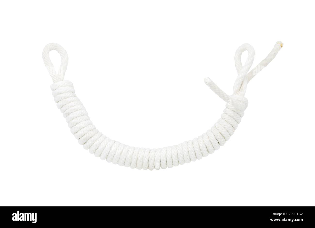 White twisted rope isolated on white background Stock Photo - Alamy