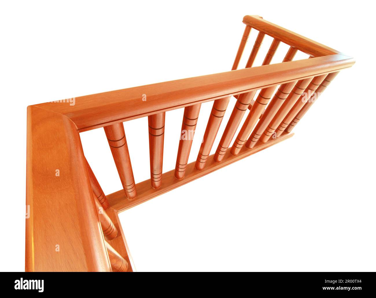 Wooden handrail isolated on white background Stock Photo - Alamy
