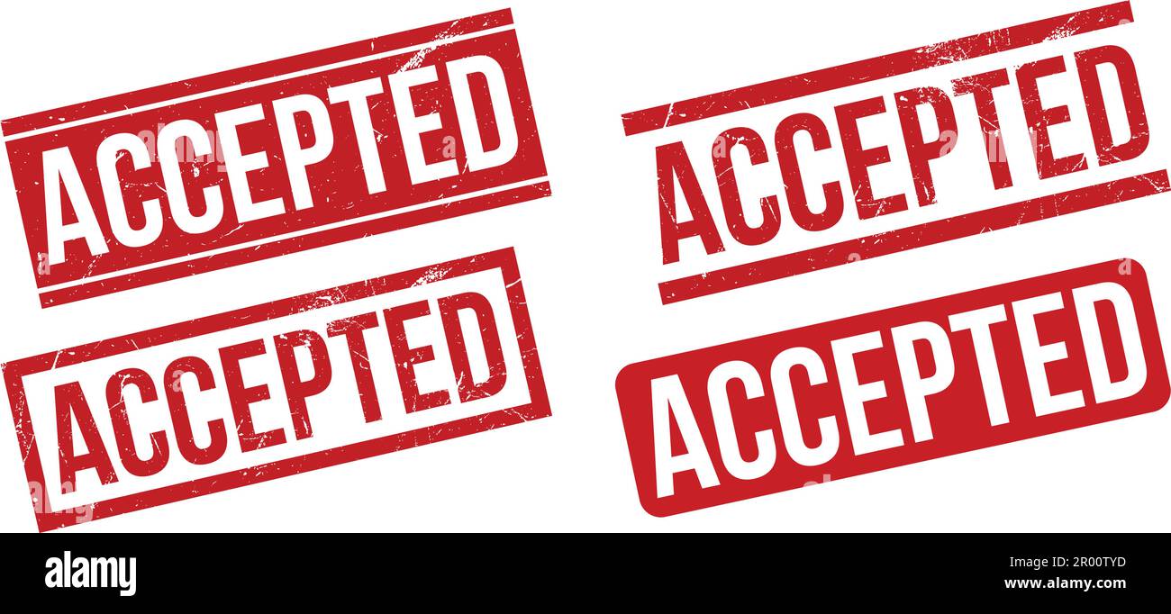 Accepted Rubber Stamp Set. Rubber Stamp Grunge Rubber Stamp - Vector ...