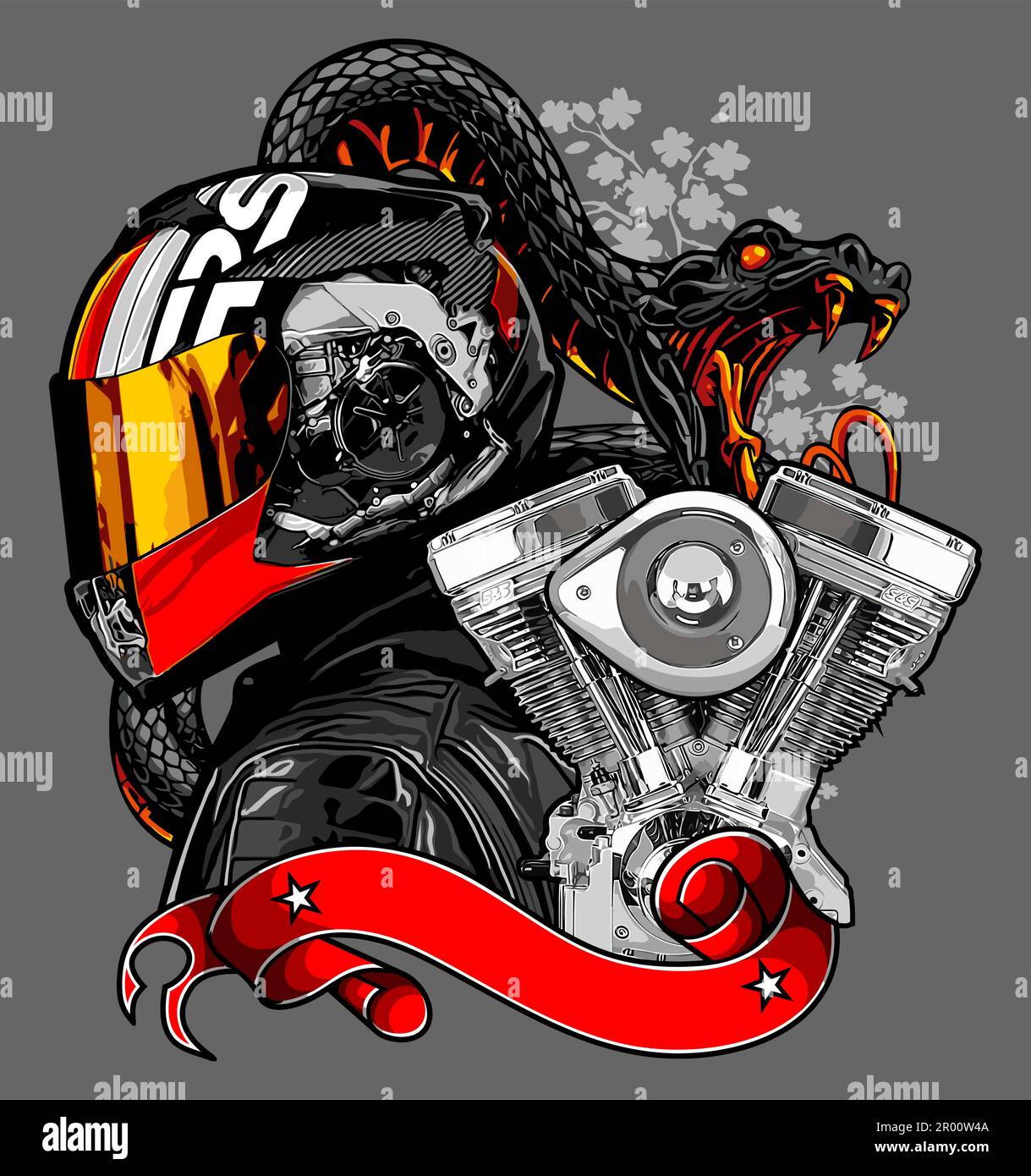 V twin motorcycle Stock Vector Images - Alamy