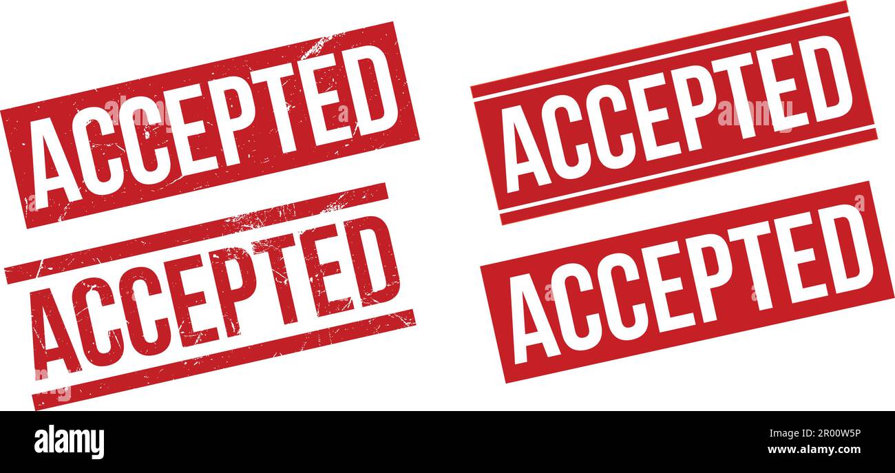 Accepted Rubber Stamp Set. Rubber Stamp Grunge Rubber Stamp - Vector ...