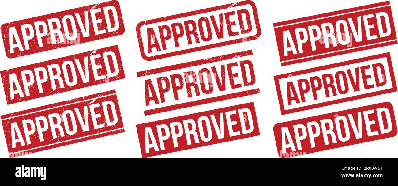 Approved Rubber Stamp Set Vector Illustration - Vector Stock Vector ...
