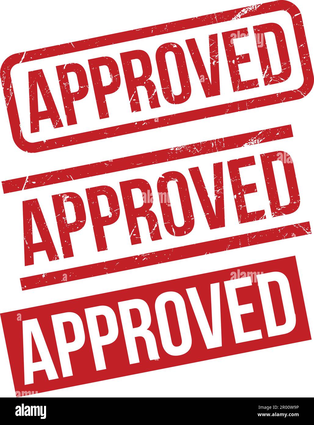 Approved Rubber Stamp Set Vector Illustration - Vector Stock Vector ...