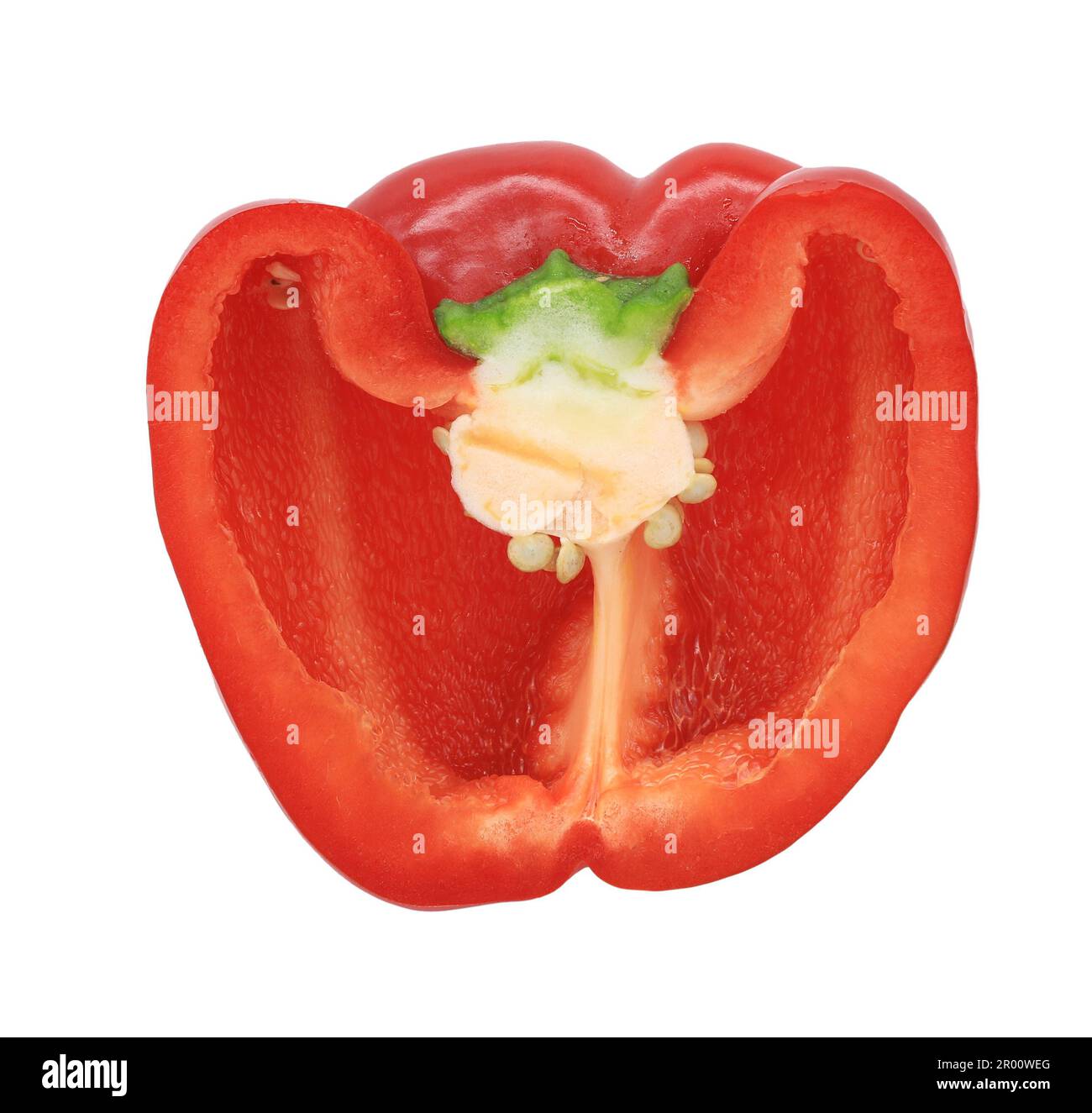 Red peper sliced isolated on white background Stock Photo - Alamy