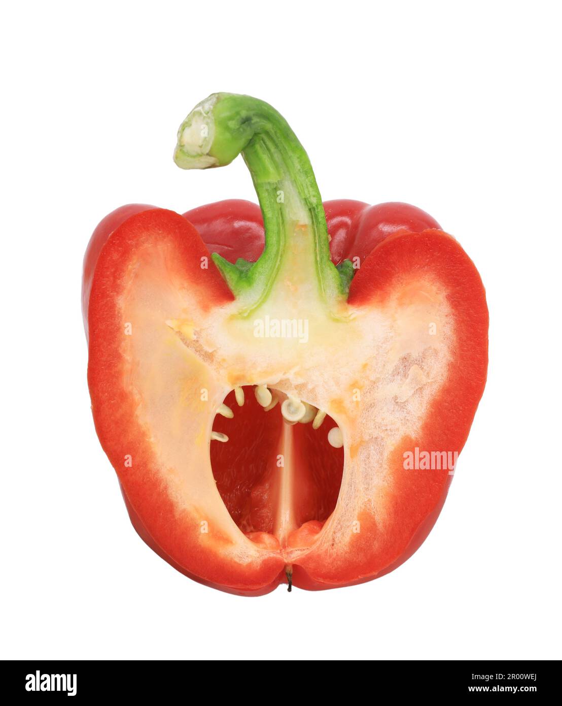 Red peper sliced isolated on white background Stock Photo - Alamy