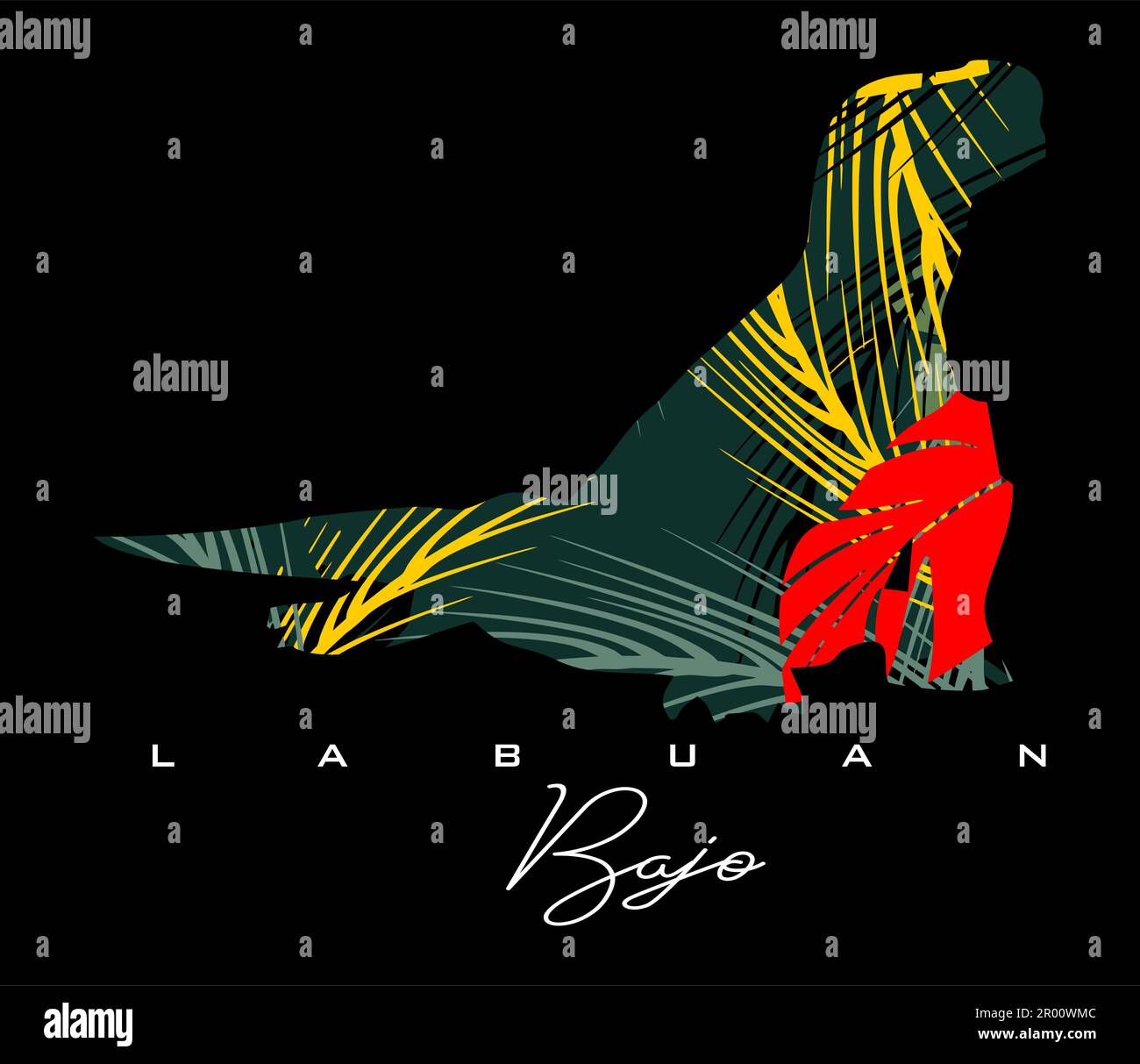 Labuan Bajo Island Indonesia vector template Stock Vector Image & Art ...