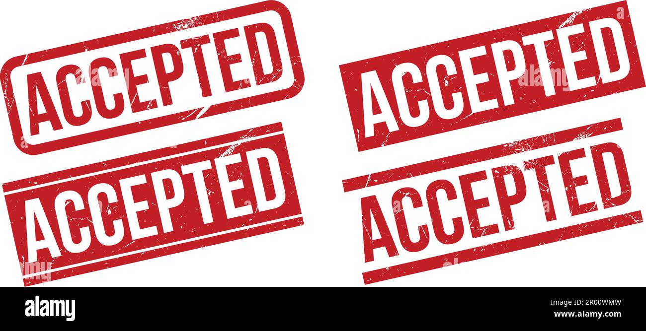 Accepted Rubber Stamp Set. Rubber Stamp Grunge Rubber Stamp - Vector ...