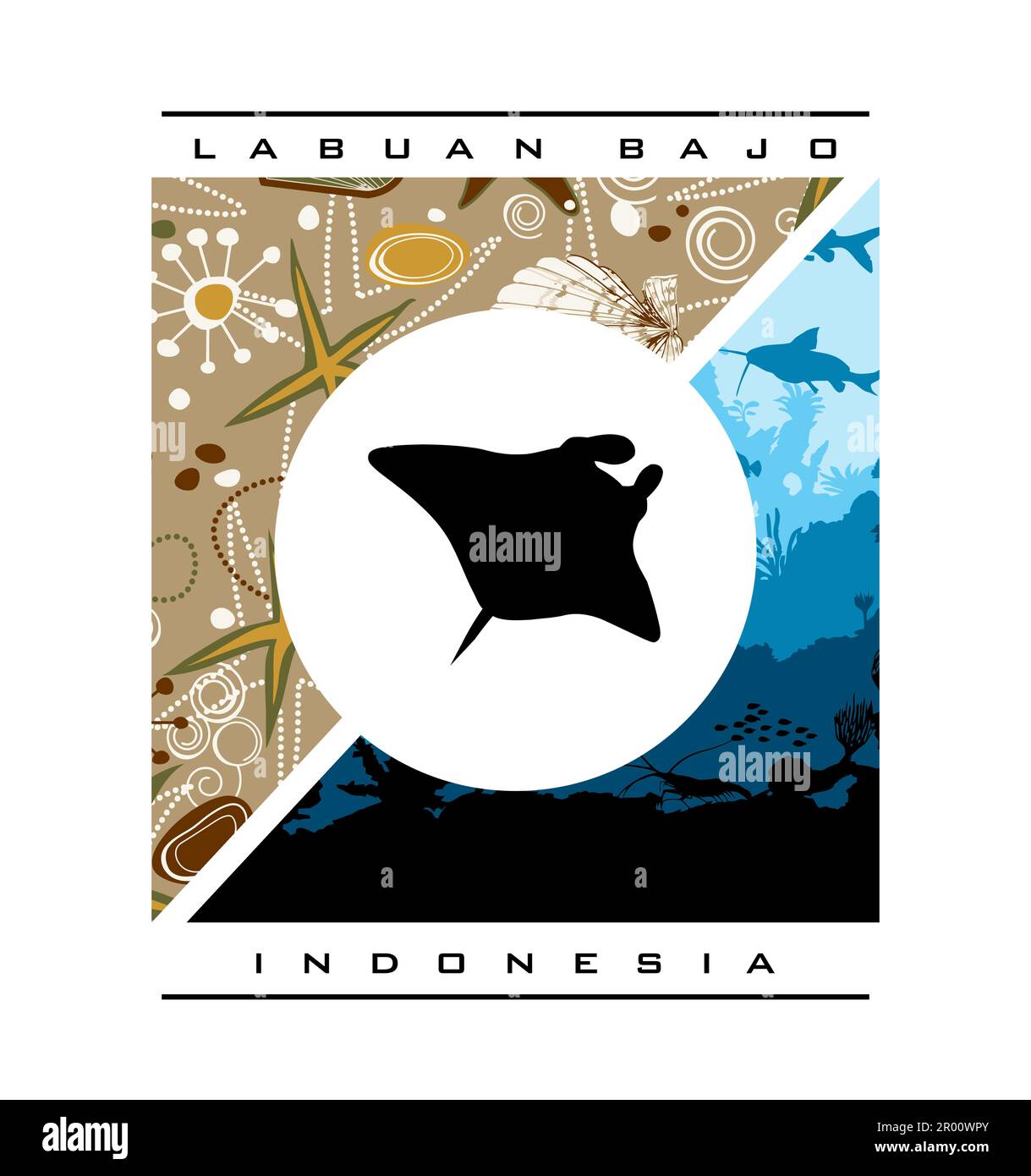 Labuan Bajo Island Indonesia vector template Stock Vector Image & Art ...