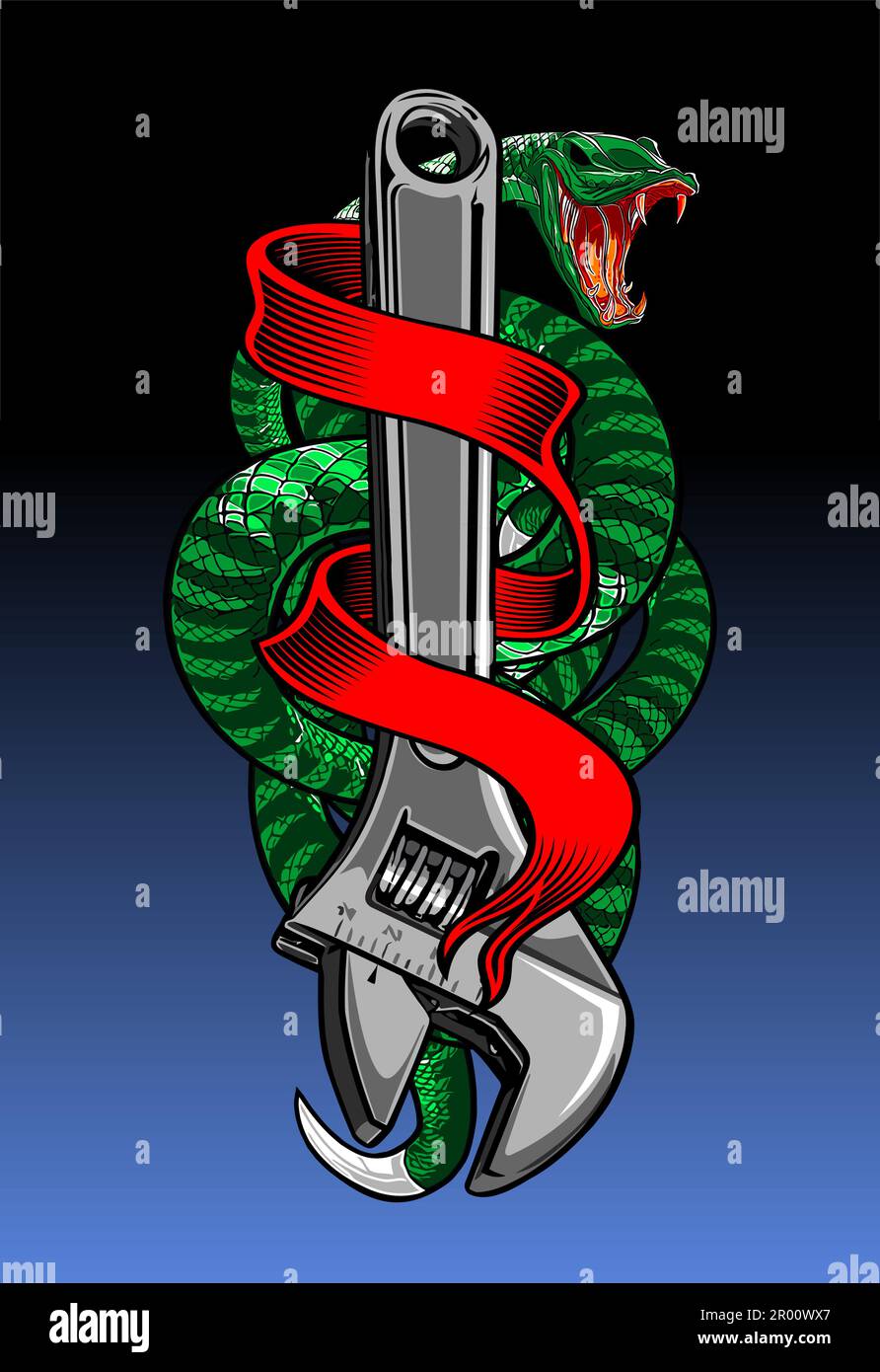 wrench and snake vector template Stock Vector Image & Art - Alamy