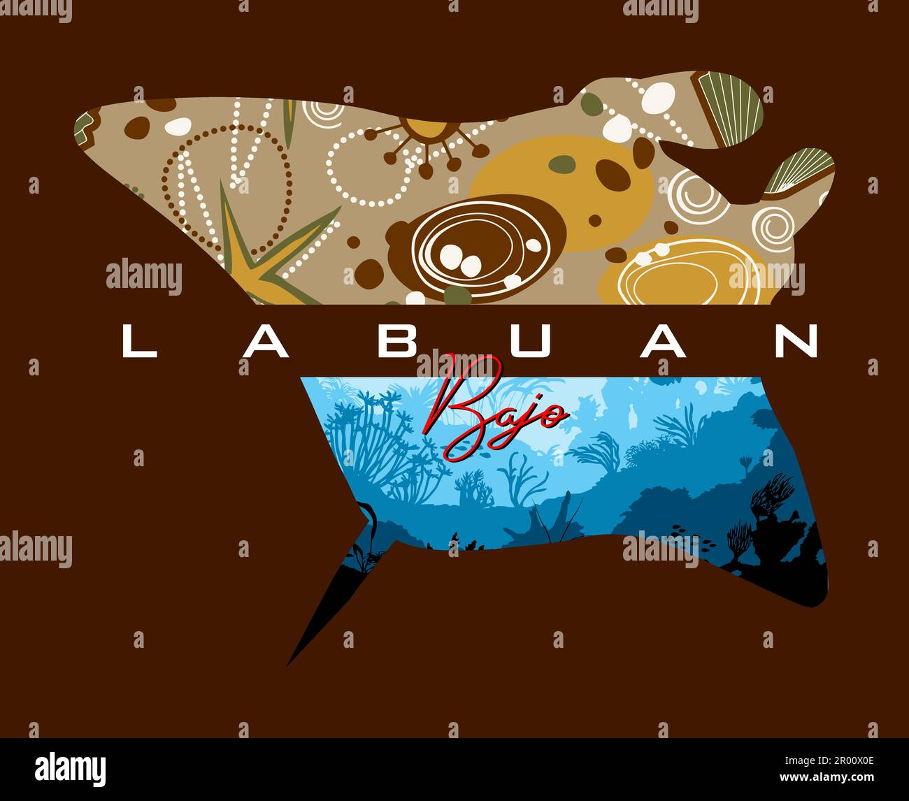 Labuan Bajo Island Indonesia vector template Stock Vector Image & Art ...