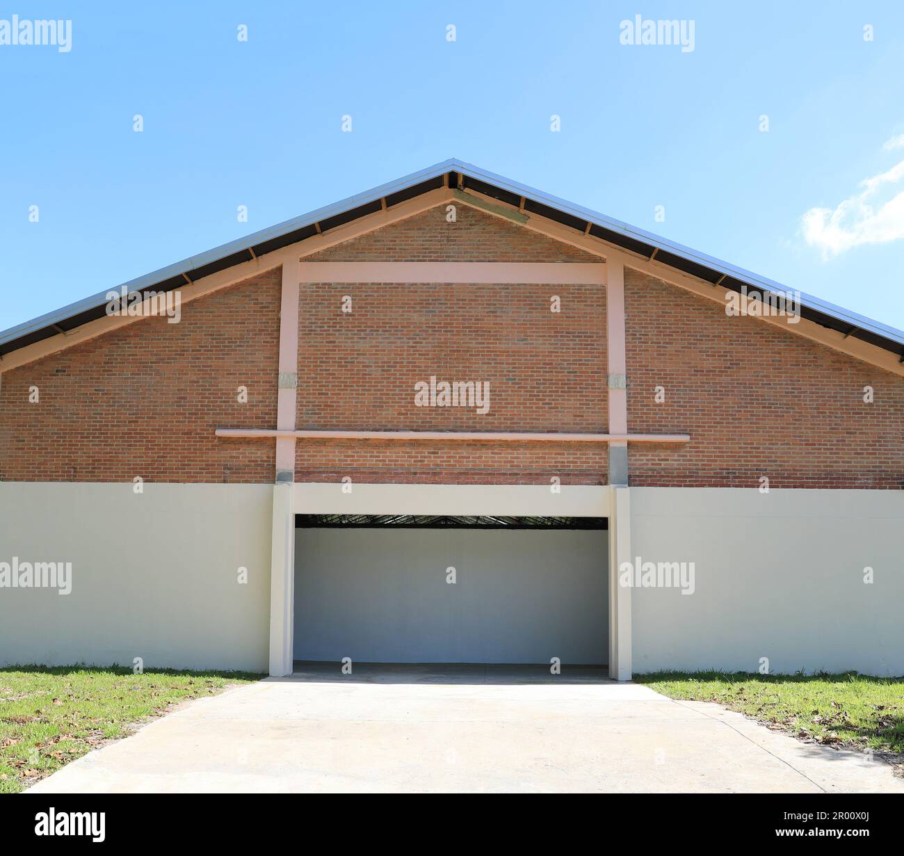 Modern warehouse building exterio decorated with red bricks wall Stock ...