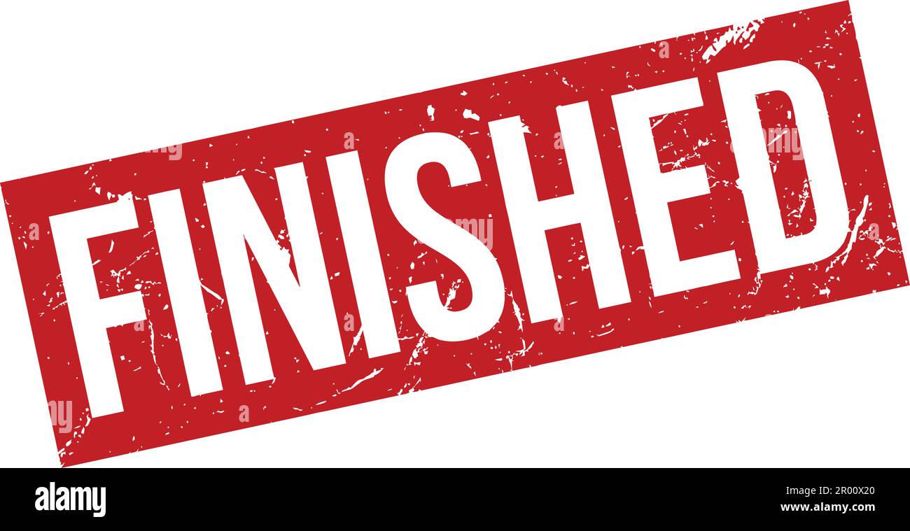 Finished Rubber Stamp. Red Finished Rubber Grunge Stamp Seal Vector ...