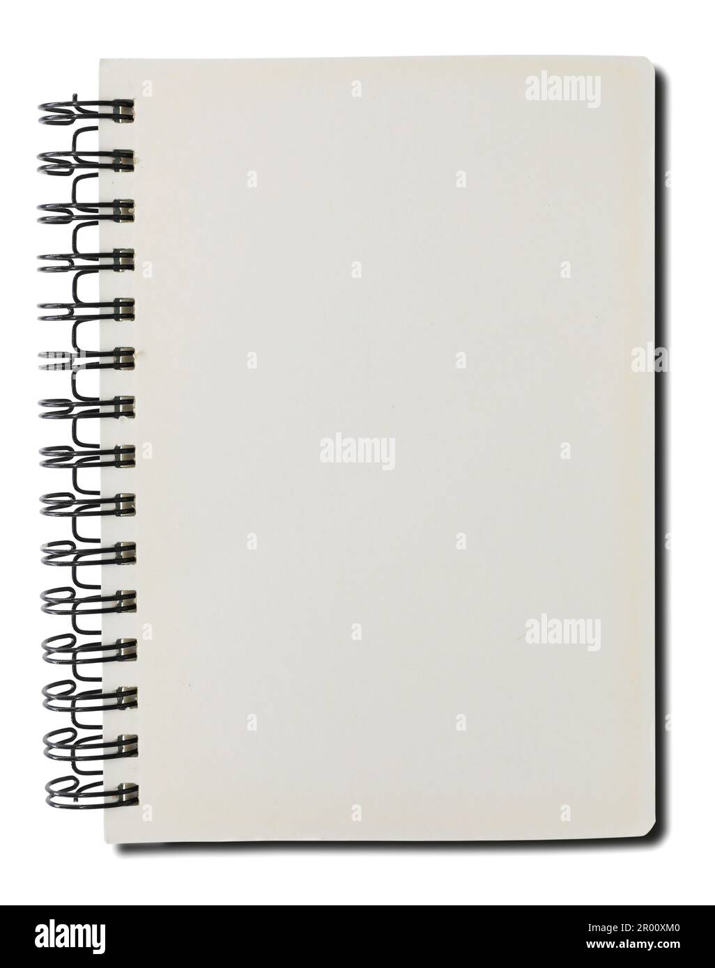 White spiral notebook isolated on white background Stock Photo - Alamy