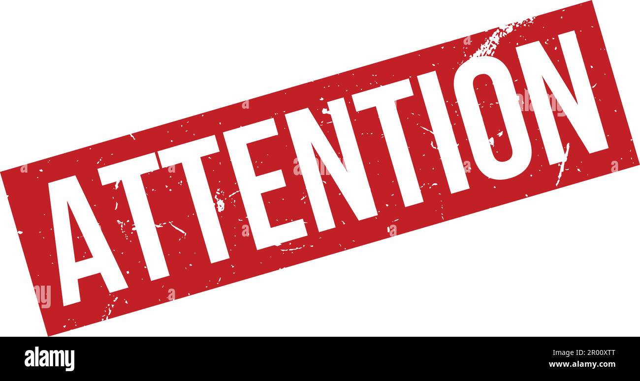 Red Attention Rubber Grunge Stamp - Vector Stock Vector Image & Art - Alamy