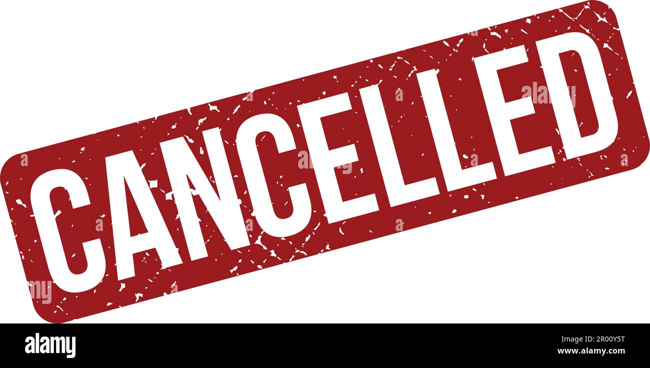 Red Grunge Cancelled Rubber Stamp Isolated On White Background Stock ...