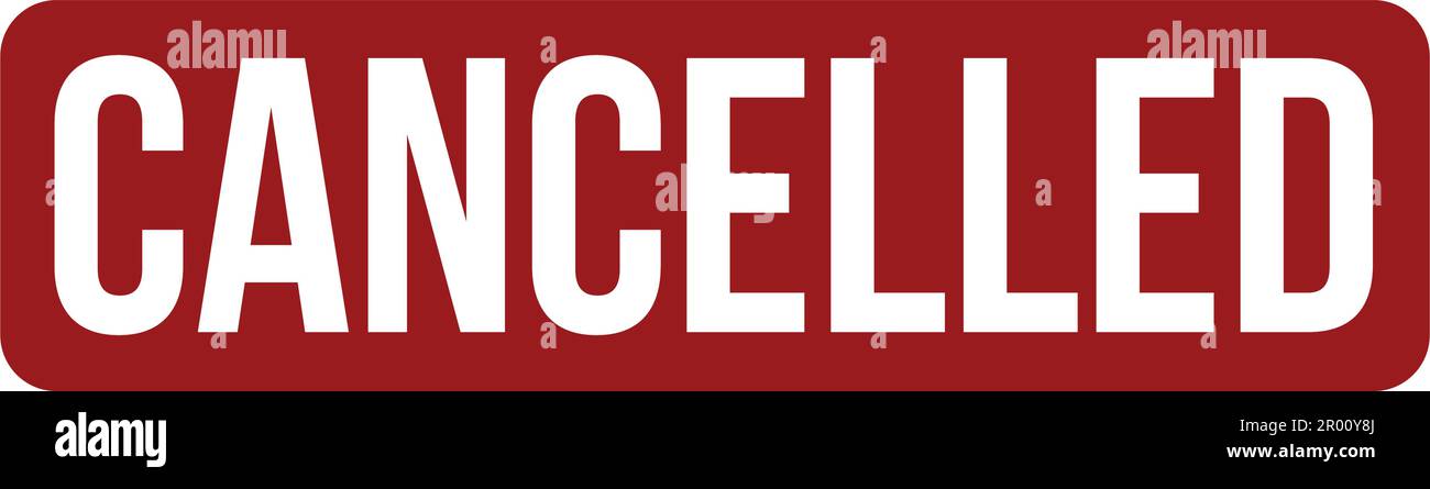 Red Cancelled Rubber Stamp Isolated On White Background Stock Vector ...