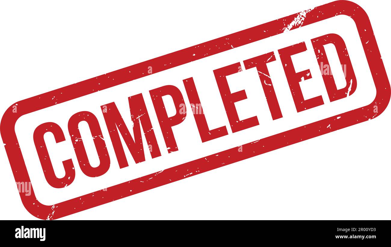 Red Grunge Completed Rubber Stamp Isolated On White Background Stock ...