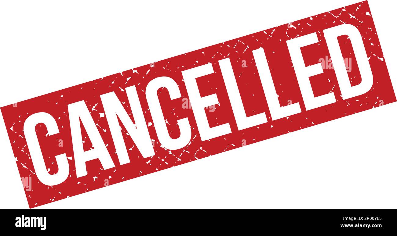 Red Grunge Cancelled Rubber Stamp Isolated On White Background Stock ...