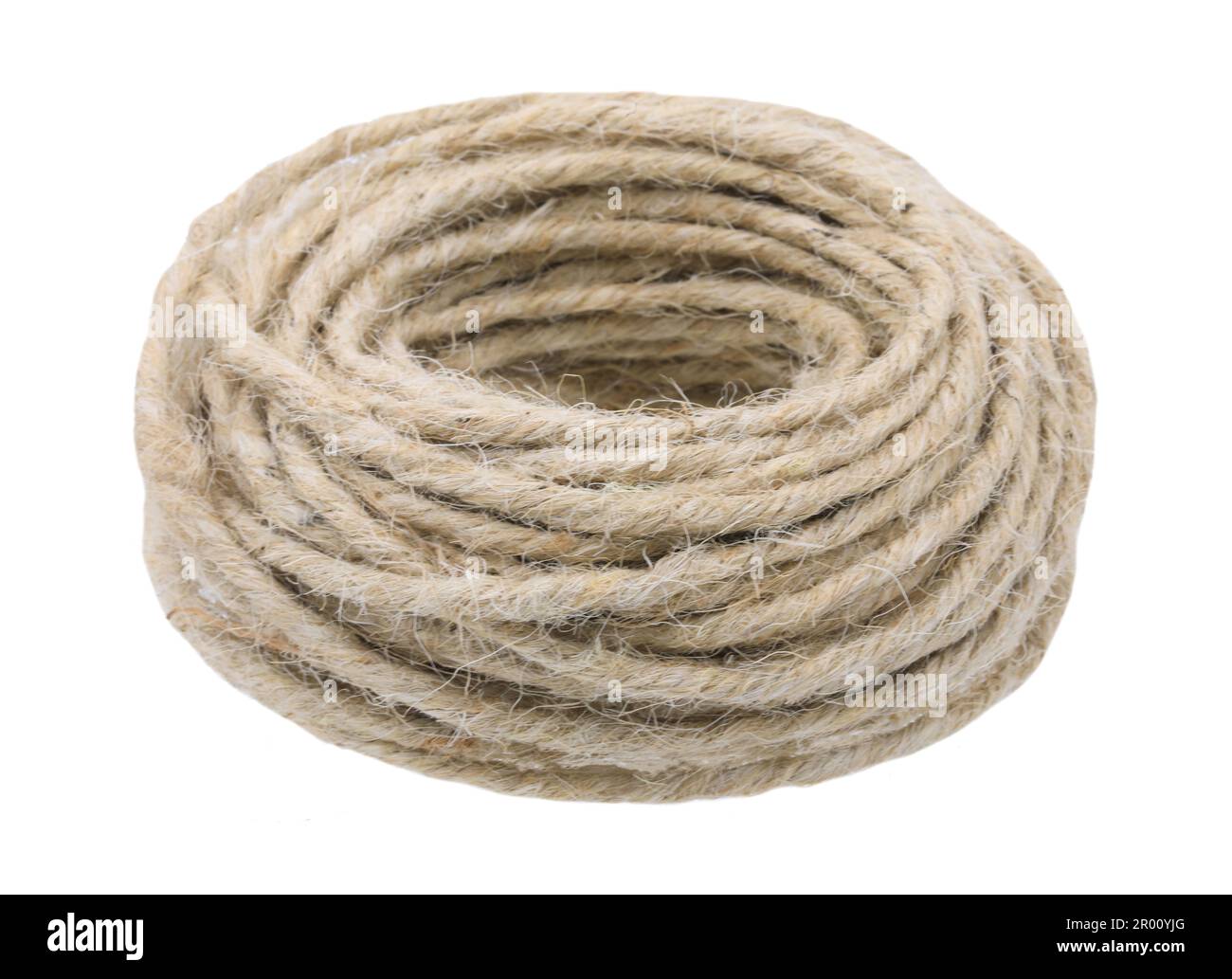 Hemp rope isolated on white background Stock Photo - Alamy