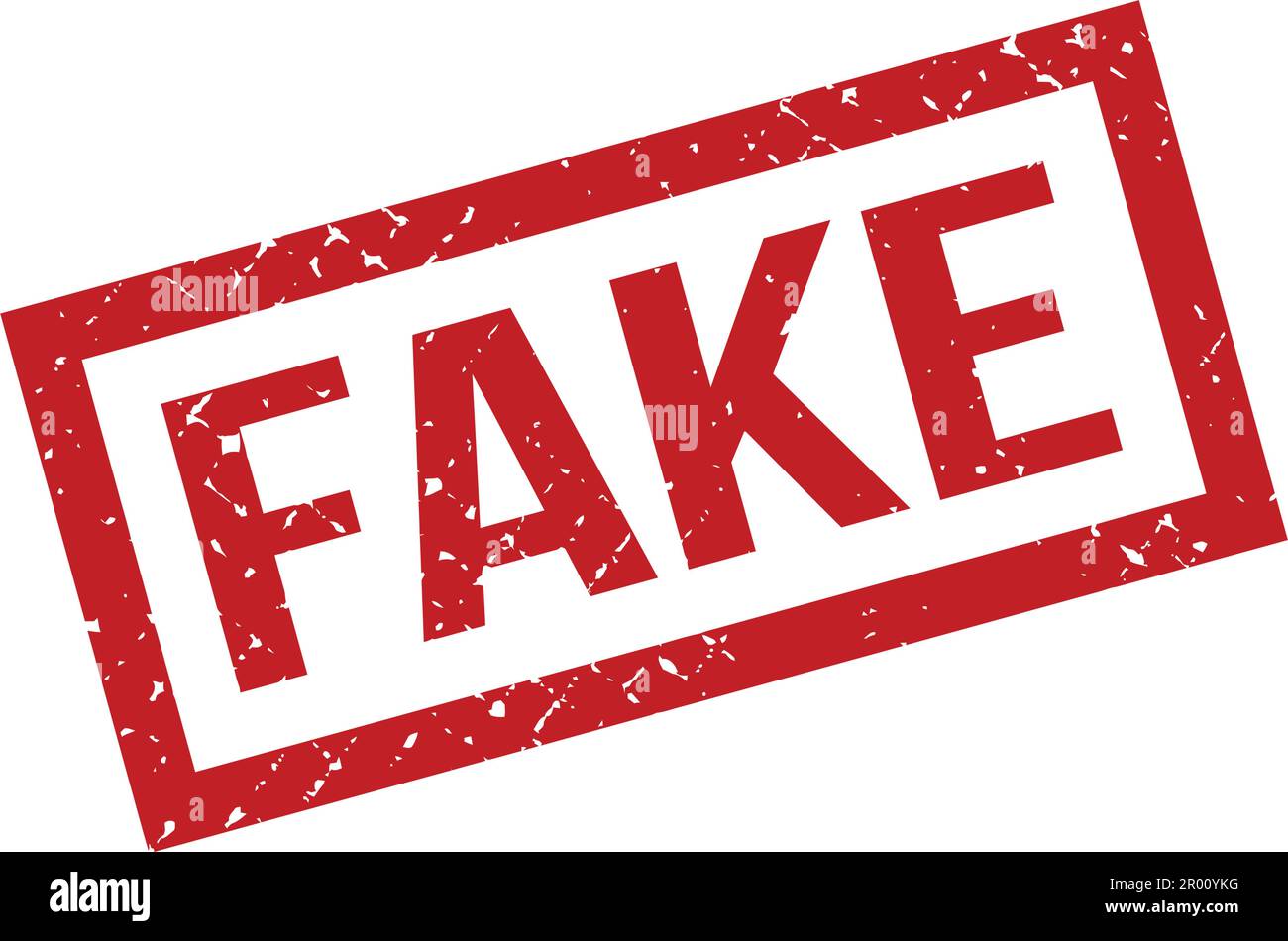 Red Grunge Fake Rubber Stamp Isolated On White Background Stock Vector ...