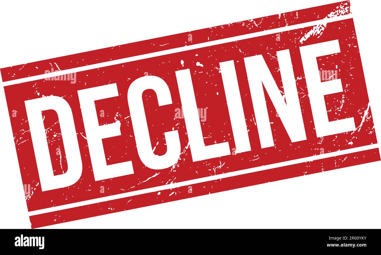 Red Grunge Decline Rubber Stamp Isolated On White Background Stock ...