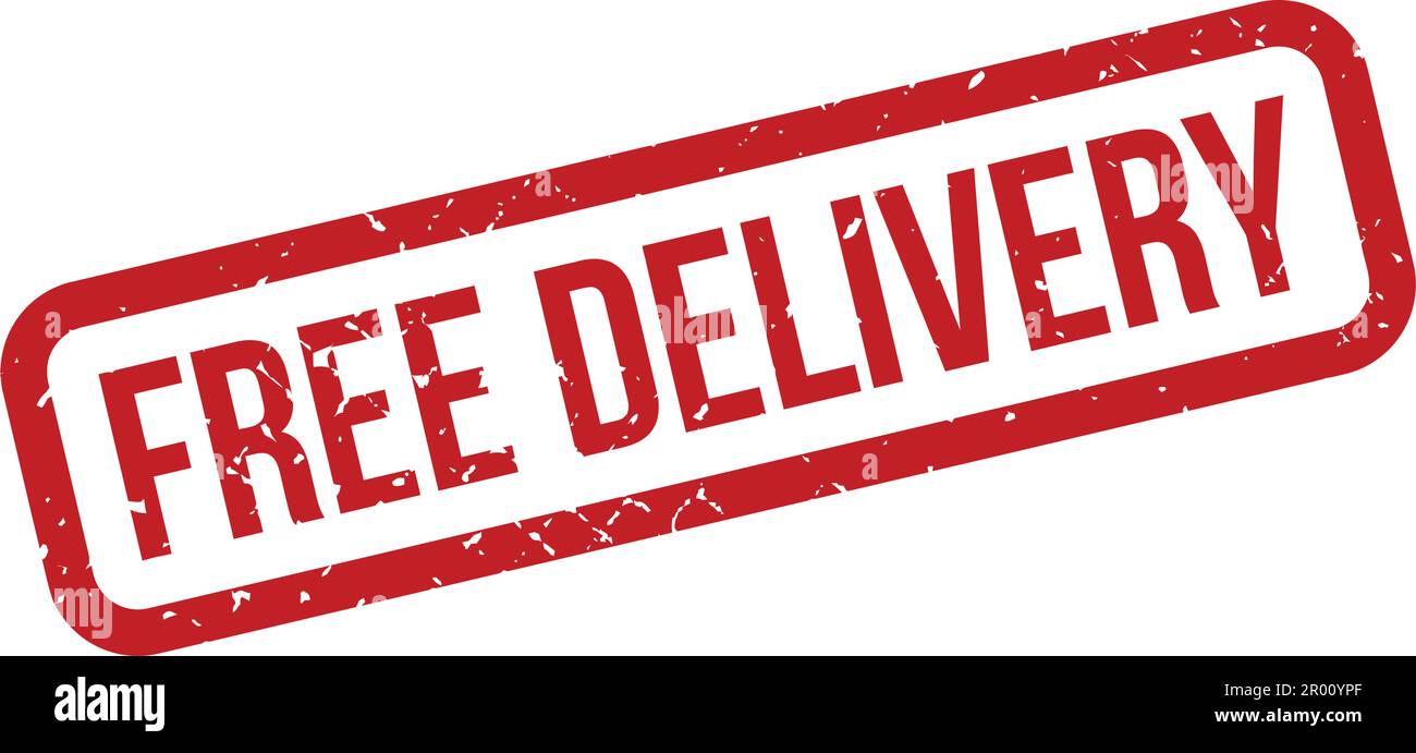 Free Delivery Rubber Stamp. Red Free Delivery Rubber Grunge Stamp Seal ...