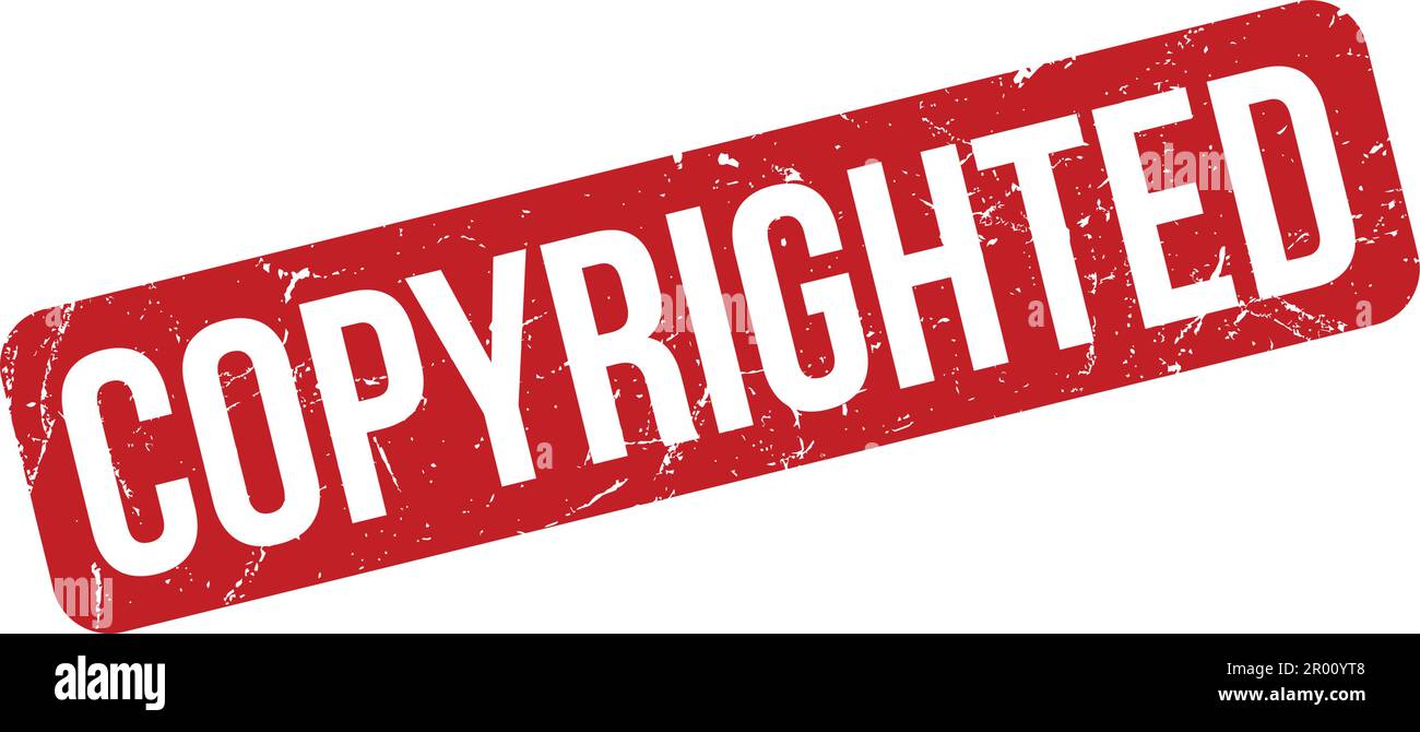 Red Grunge Copyrighted Rubber Stamp Isolated On White Background Stock ...
