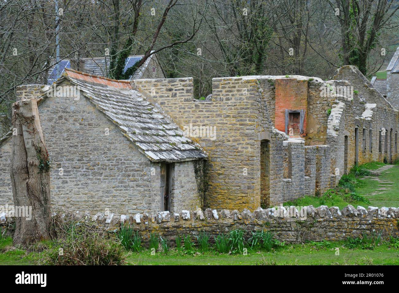 Derelict cottages in Tyneham village, Dorset Stock Photo - Alamy
