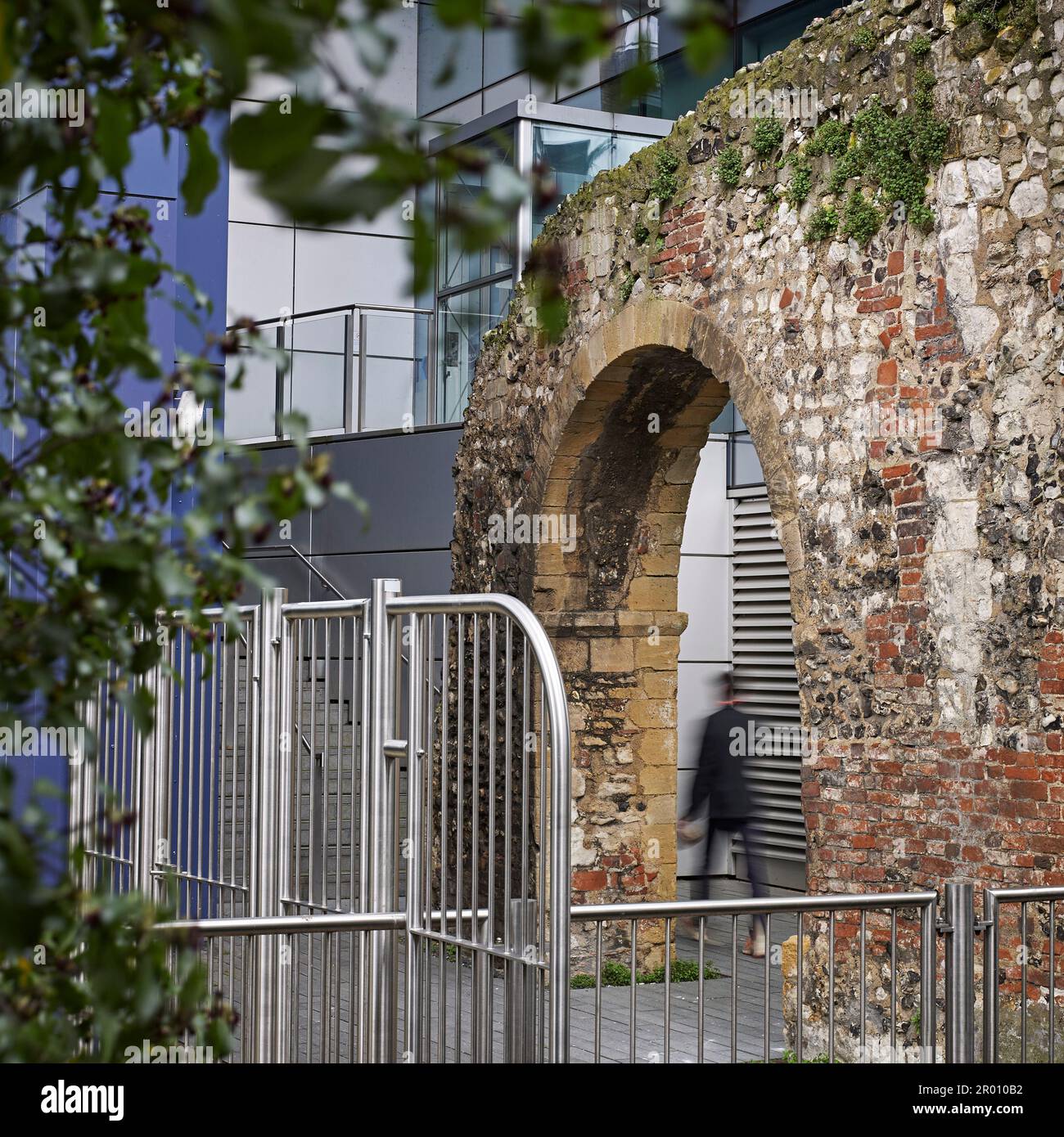Abbey well and the Blade office complex that are part of the Ruins of ...