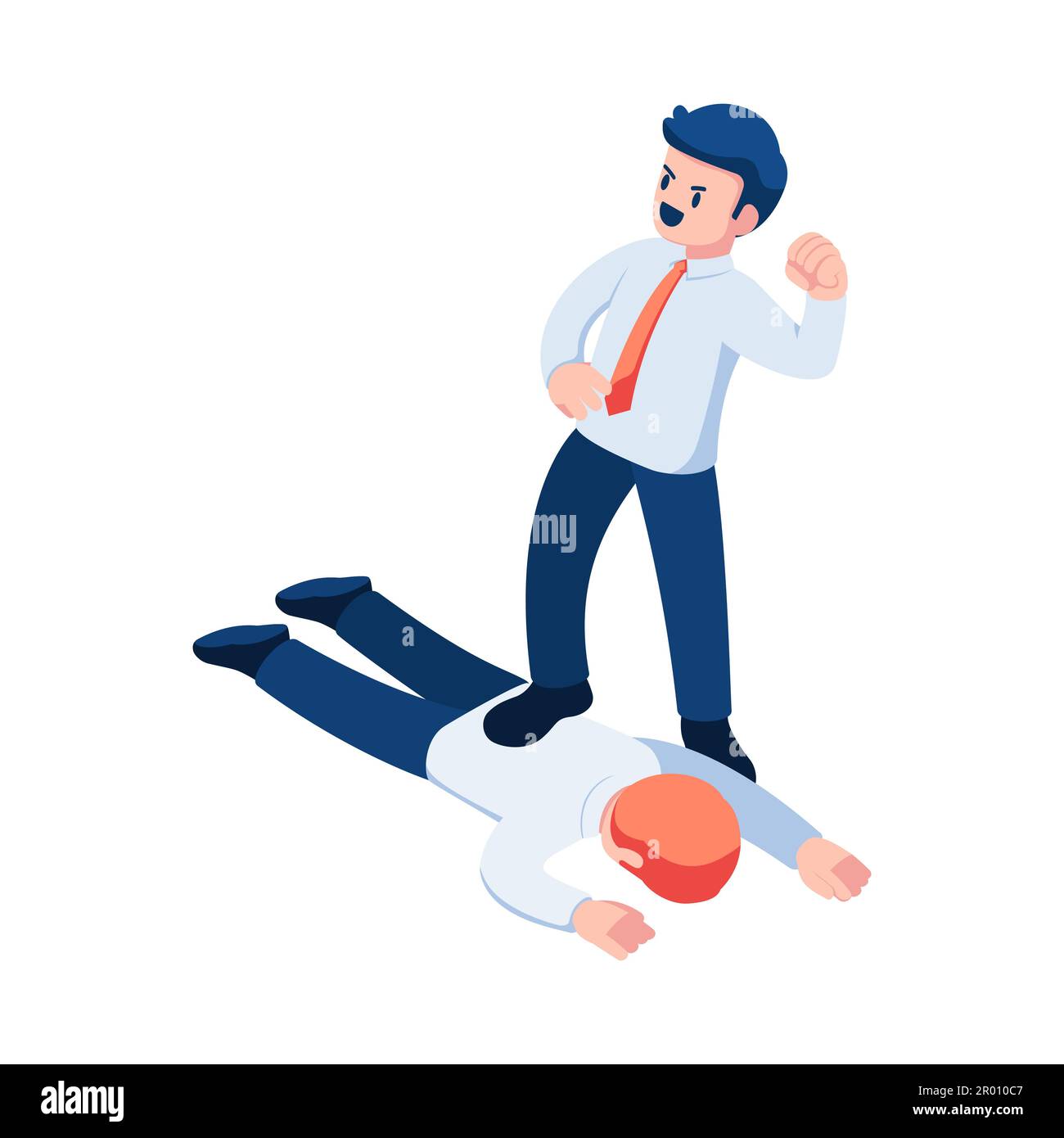Flat 3d Isometric Businessman Eliminate and Stepped on His Rival ...