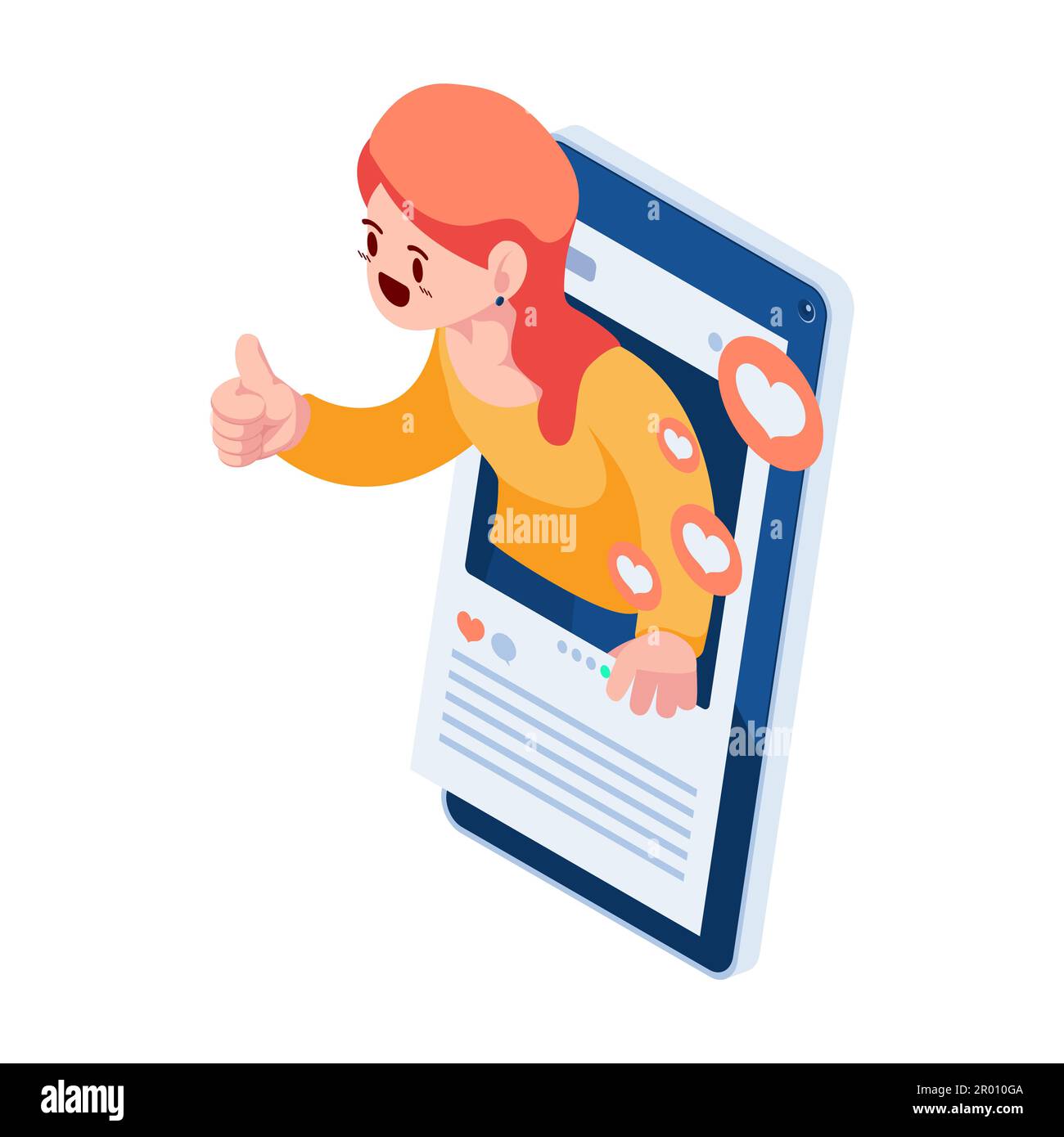 Woman showing thumbs Stock Vector Images - Alamy